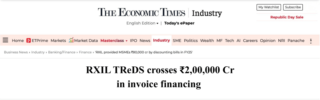 RXIL – India’s First TReDS Platform Enabling MSME Working Capital